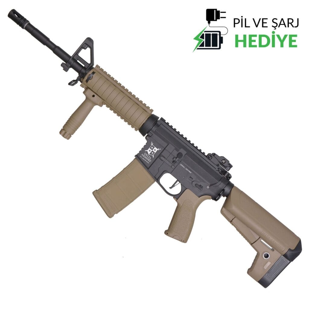 Delta Armory AR15 RIS BRAVO Half Tan AEG Airsoft Tüfek / Pil Şarj Setli ...